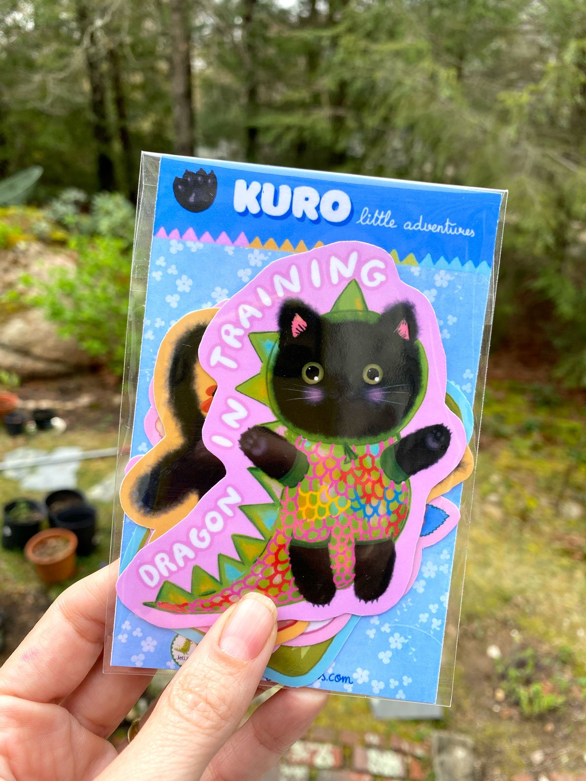 KURO - little adventures - Handmade vinyl sticker pack – Jolly Dragons